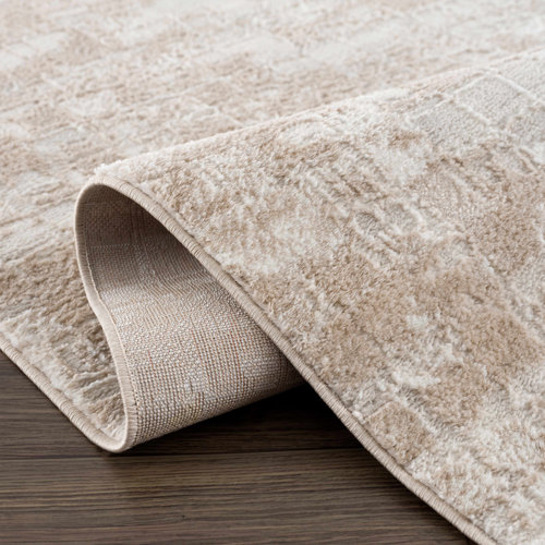 17 Stories Straten Abstract Design Modern Cream/Beige Area Rug ...