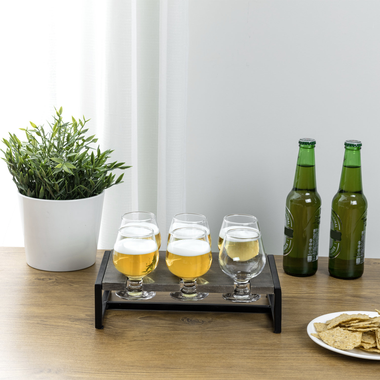 MY GIFT 7 Piece Storage Holder Rack Glass Snifter Set | Wayfair.co.uk
