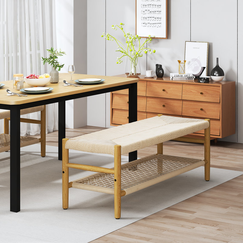 Bay Isle Home™ Bystrc Solid Wood Shelves Storage Bench & Reviews | Wayfair