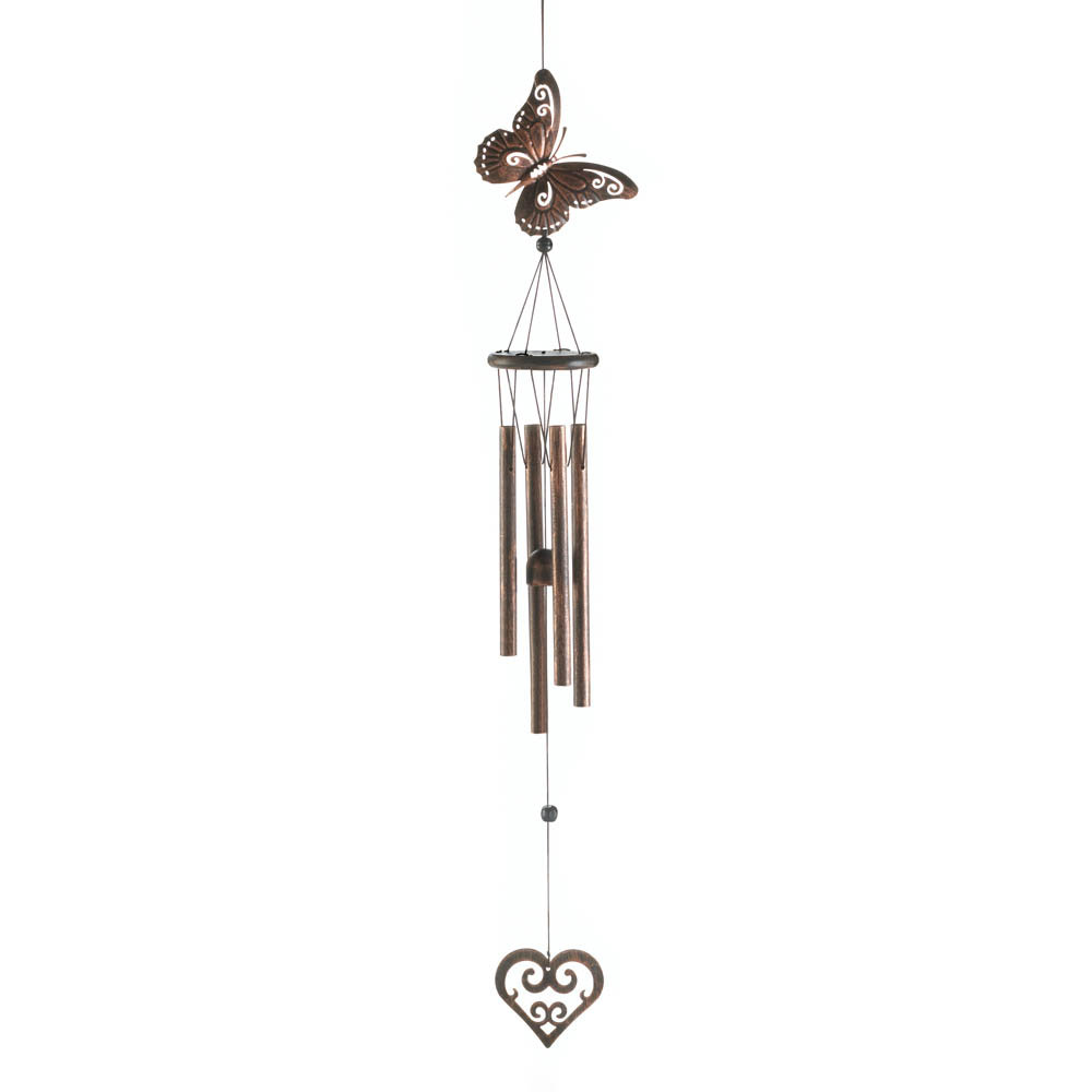 August Grove® Averie Butterfly and Heart Wind Chime & Reviews | Wayfair