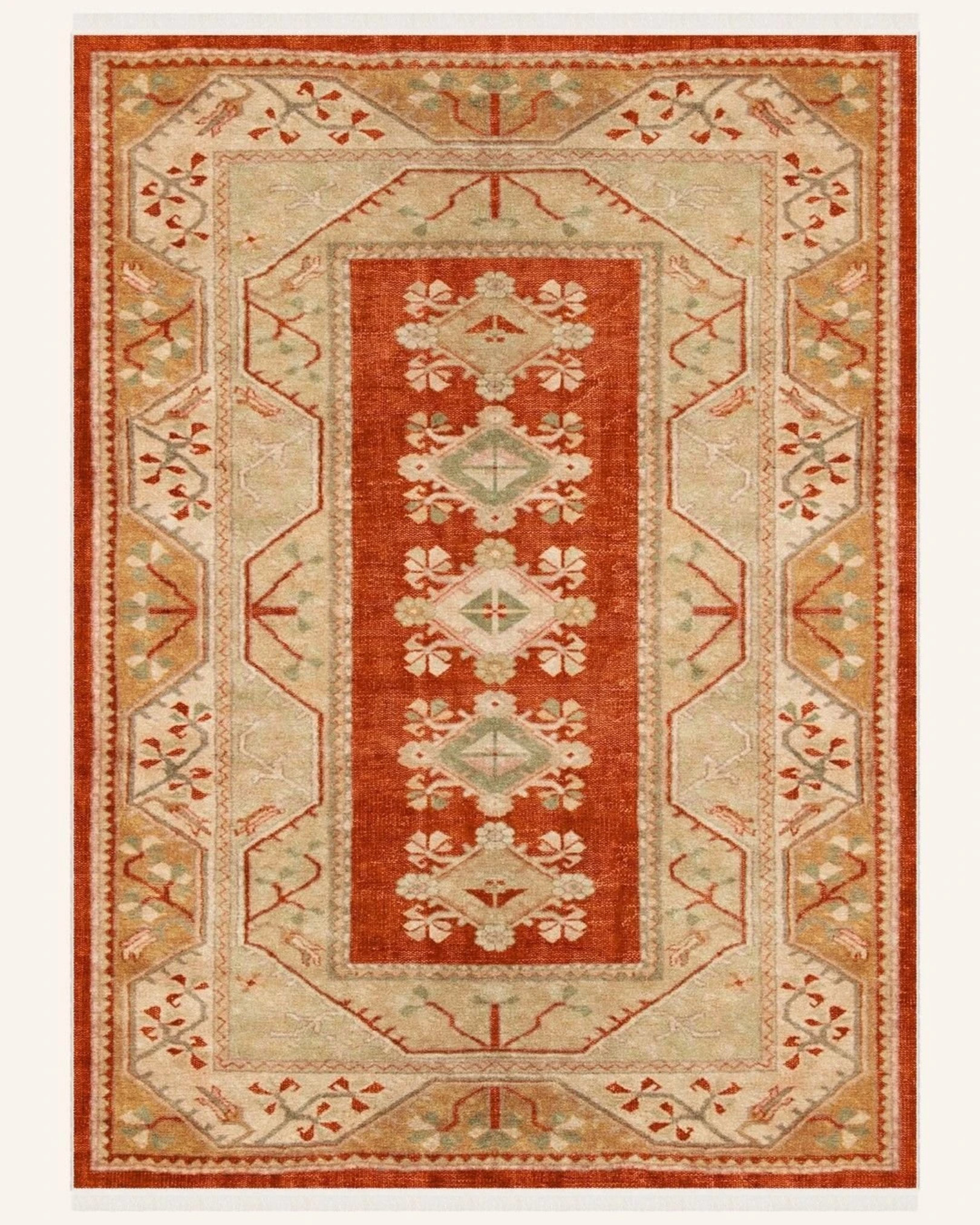 Bungalow Rose Colomiers Milas Cream Orange Machine Woven Cotton ...