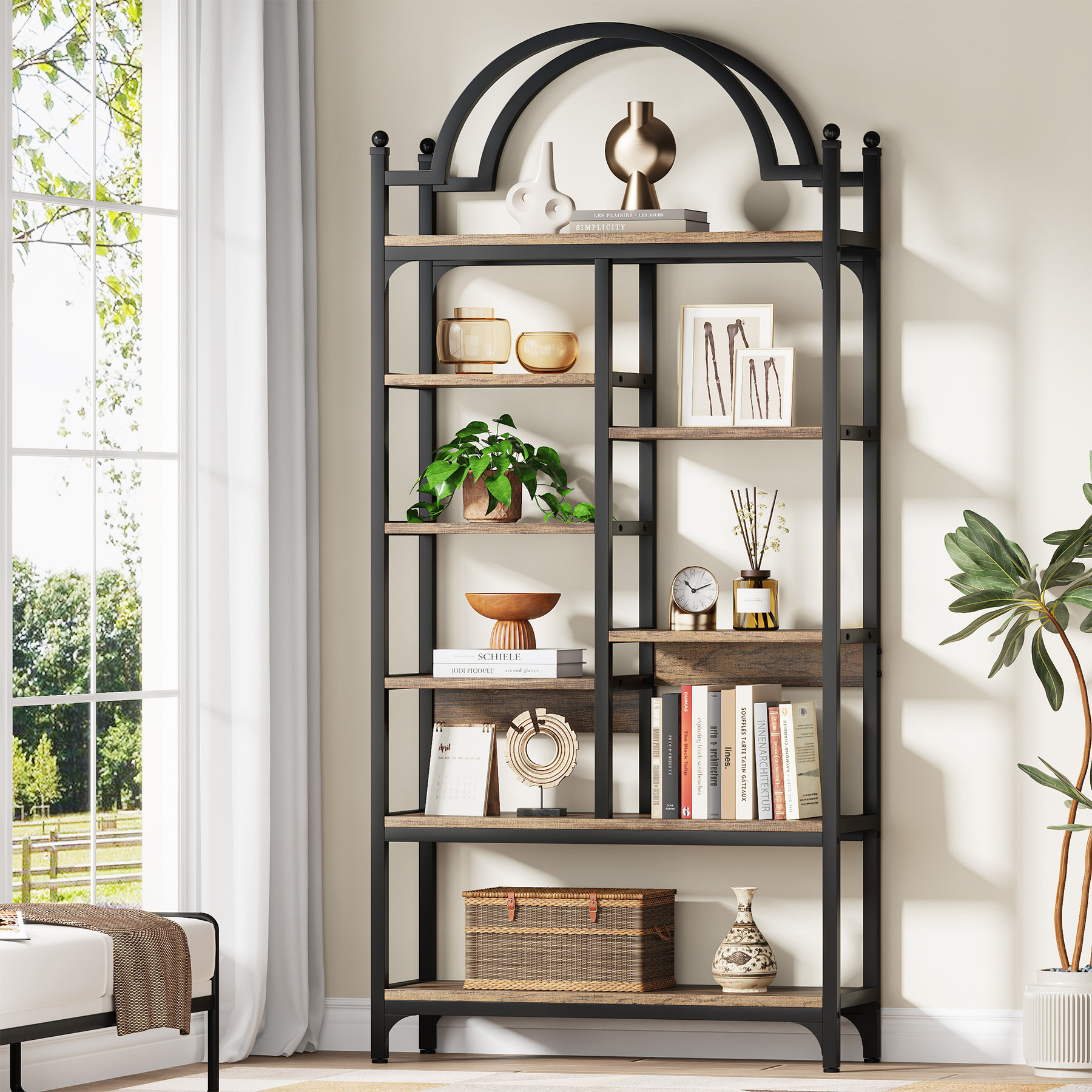 Mercer41 Gerwar Etagere Bookcase, Arched Shelf & Reviews - Wayfair Canada