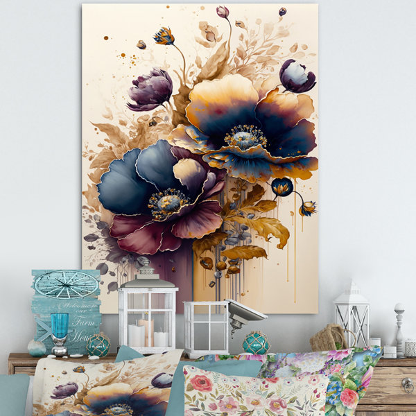 House of Hampton® Night Shade Poppy Floral Design II " Night Shade ...