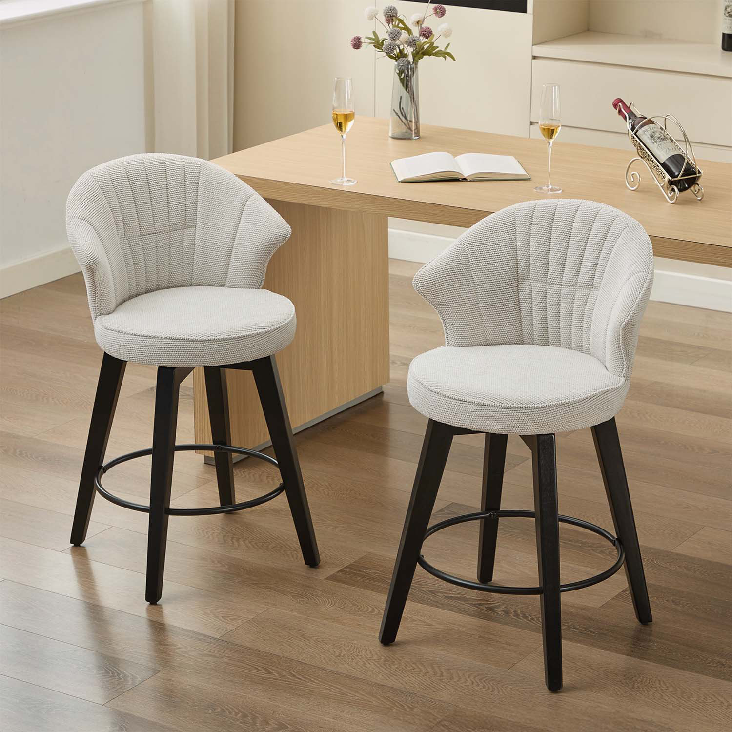 Corrigan Studio® Comfortable Adjustable Bar Stools Set of 2 with ...