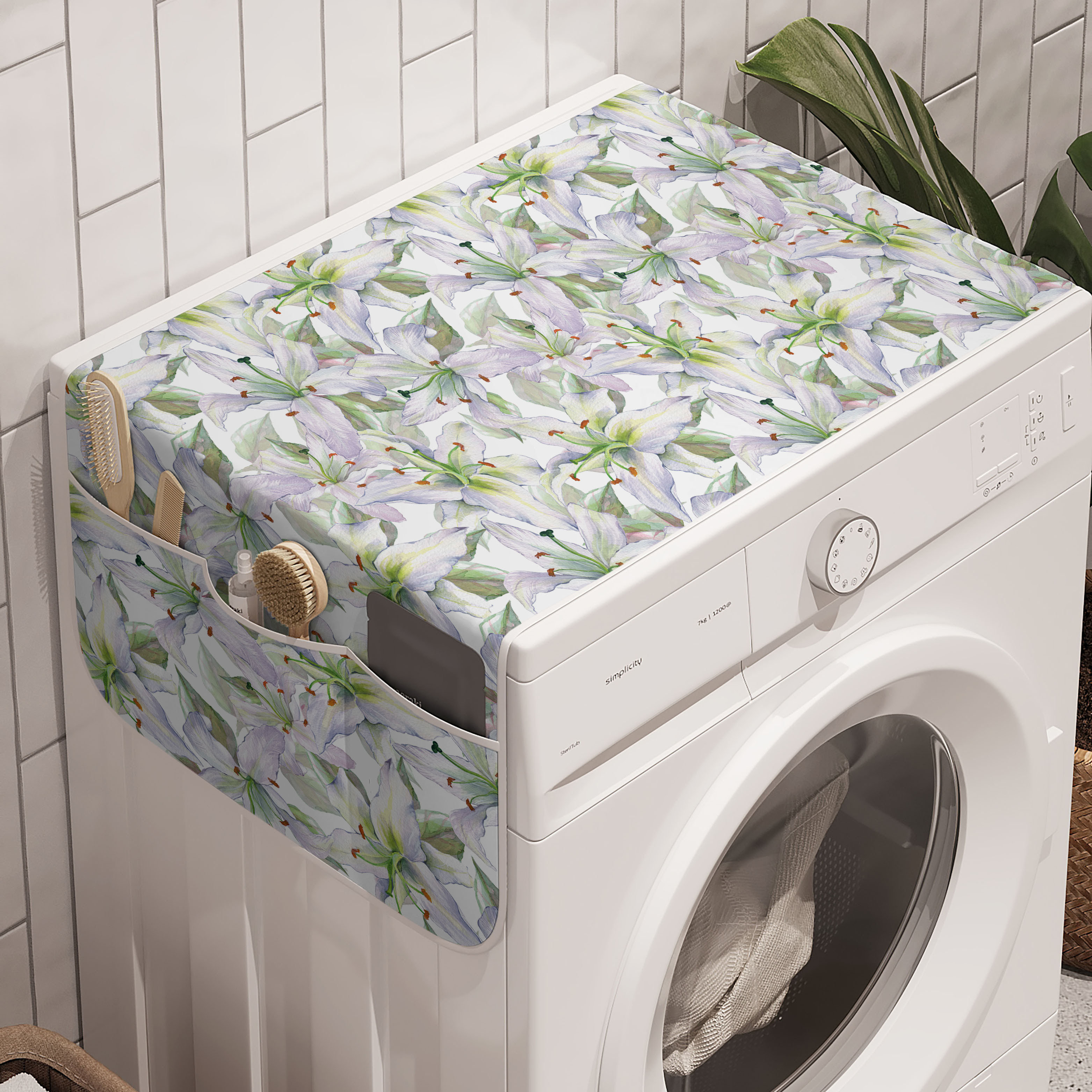 East Urban Home Lily Pattern Washing Machine Organizer Pack of 2 47" x ...