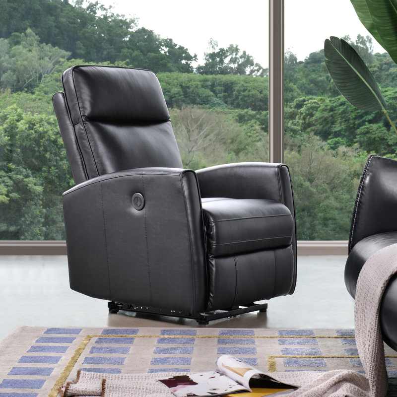 Latitude Run® Power Recline Recliners, Genuine Leather Reclining Chair ...