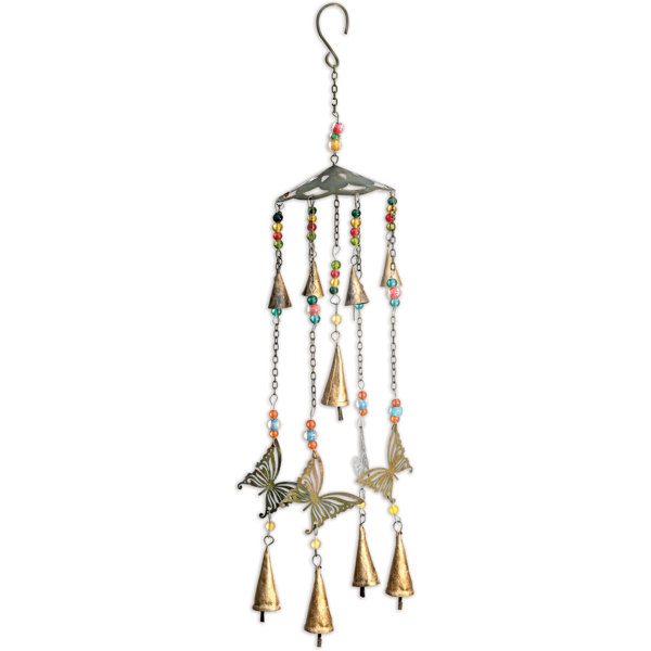 Dakota Fields Blissful Butterfly & Bell Chime, antique finish | Wayfair