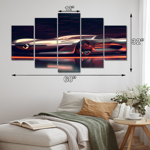 17 Stories Neon French Exotic Car I - Neon Car Metal Wall Art Living ...