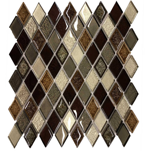 Mango Tile Glacier 12" x 12" Natural Stone/Glass Brick Joint Mosaic ...
