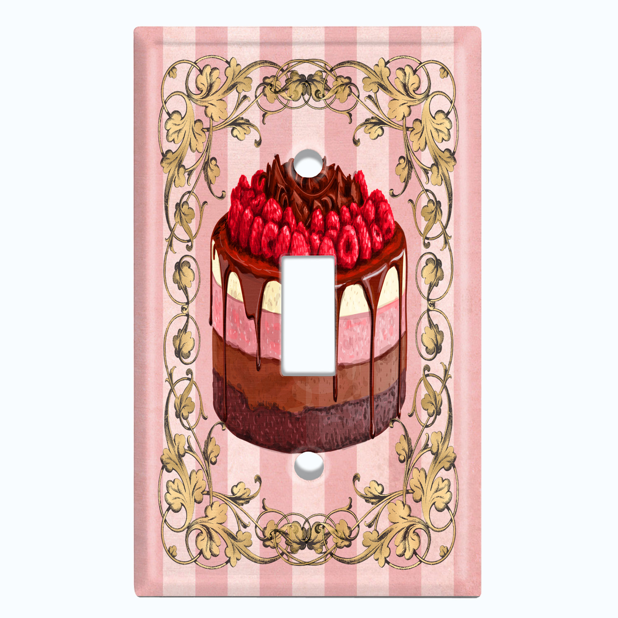 WorldAcc Metal Light Switch Plate Outlet Cover (Raspberry Layered ...