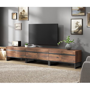 17 Stories Modern Tv Stand With Storage Cabinets For 110 Inch Tv, Wood ...