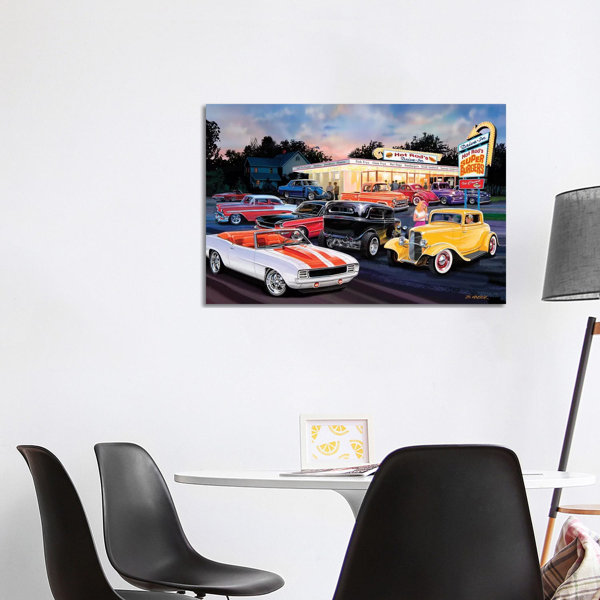 Brayden Studio Hot Rod Drive-In I by Bruce Kaiser - Wrapped Canvas ...