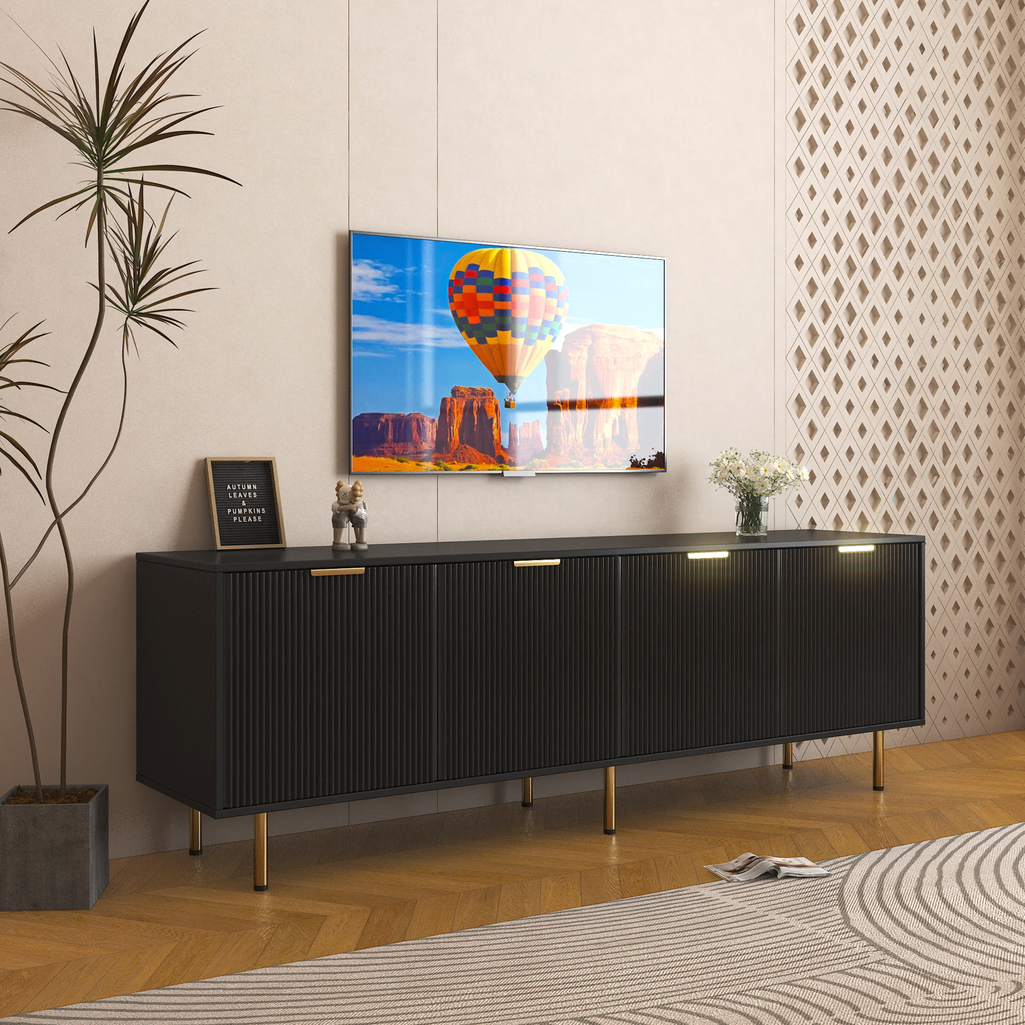 Everly Quinn TV Cabinet For 80 Inch TV Stands | Wayfair