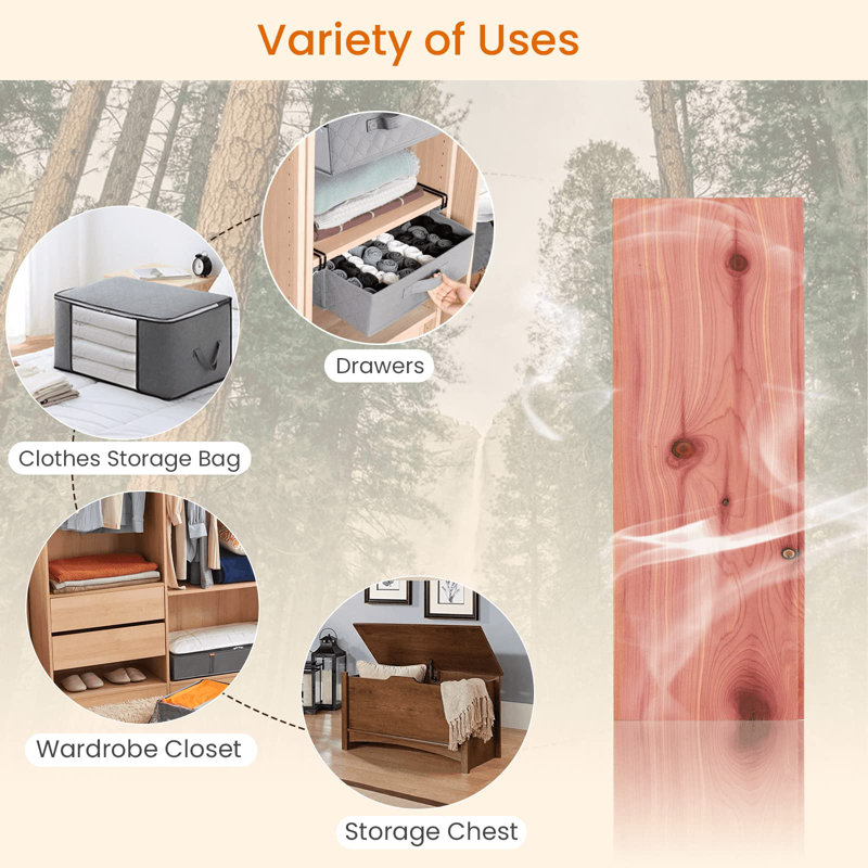 Symple Stuff 8-Piece Cedar Drawer Liners Set, Scented Cedar Planks ...