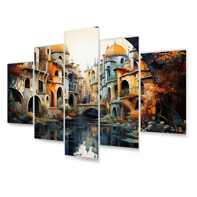 Design Art Orange Canal Surreal Waterways Magical - Architecture Metal ...