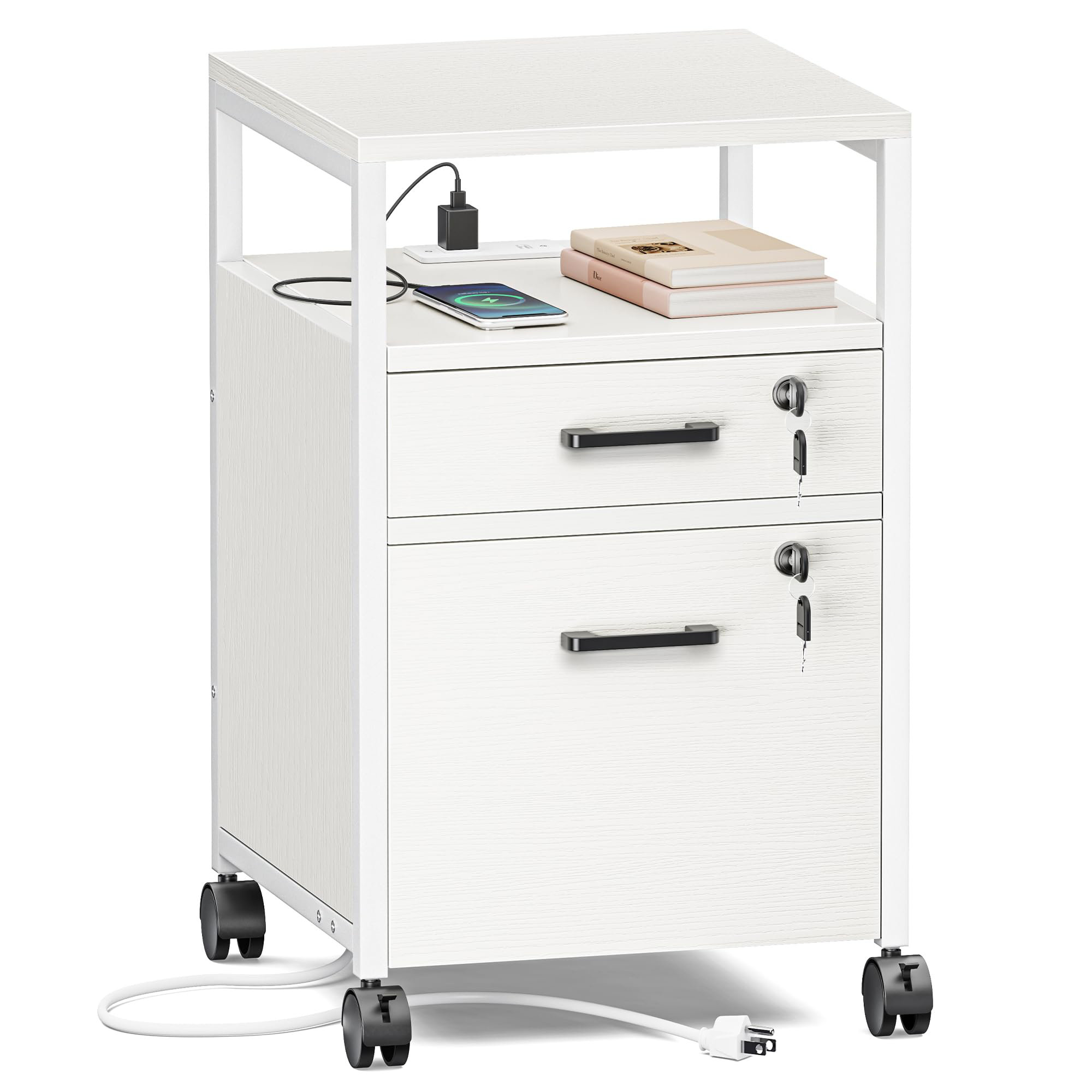 Rebrilliant Langridge 2 Drawer Storage Drawer with Locking Wheels | Wayfair