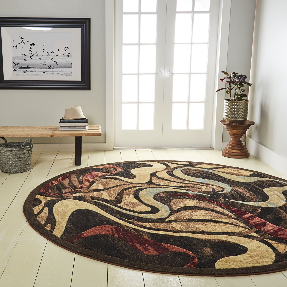 Wrought Studio™ Roclin Abstract Black Area Rug & Reviews | Wayfair