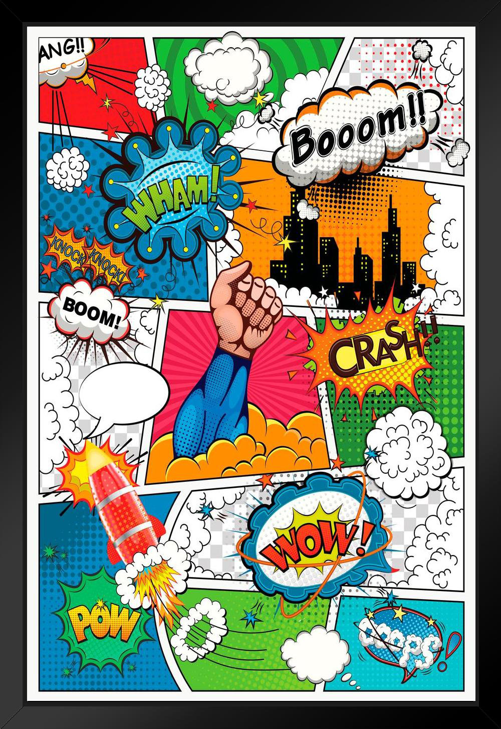 Red Barrel Studio® Comic Book Super Hero Sound Effects Retro Art Print ...