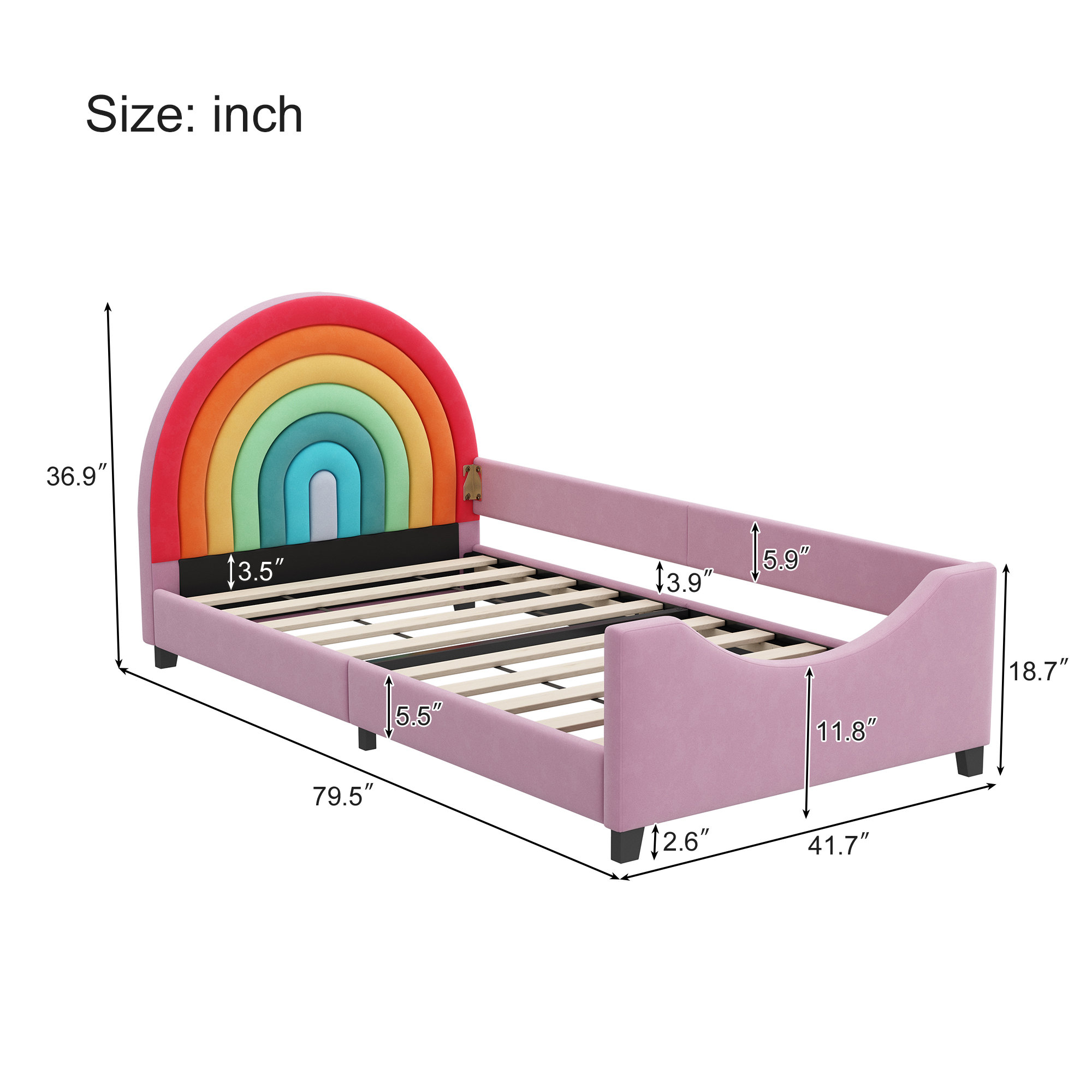 Latitude Run® Rainbow Upholstered Twin Daybed With Low Profile Design ...