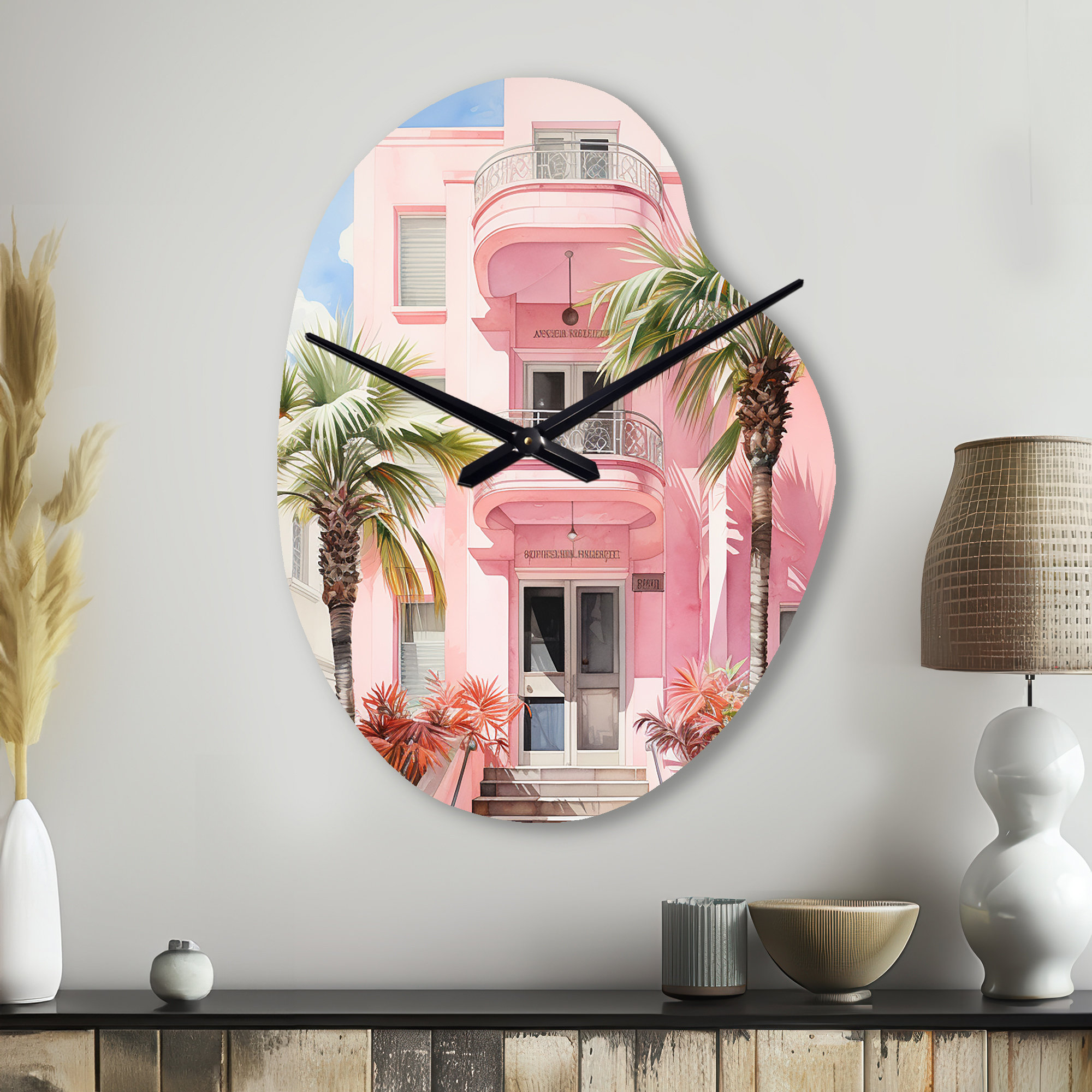 Design Art Pink Miami Artful Facades II - Pear Shape Unique Miami Wall ...