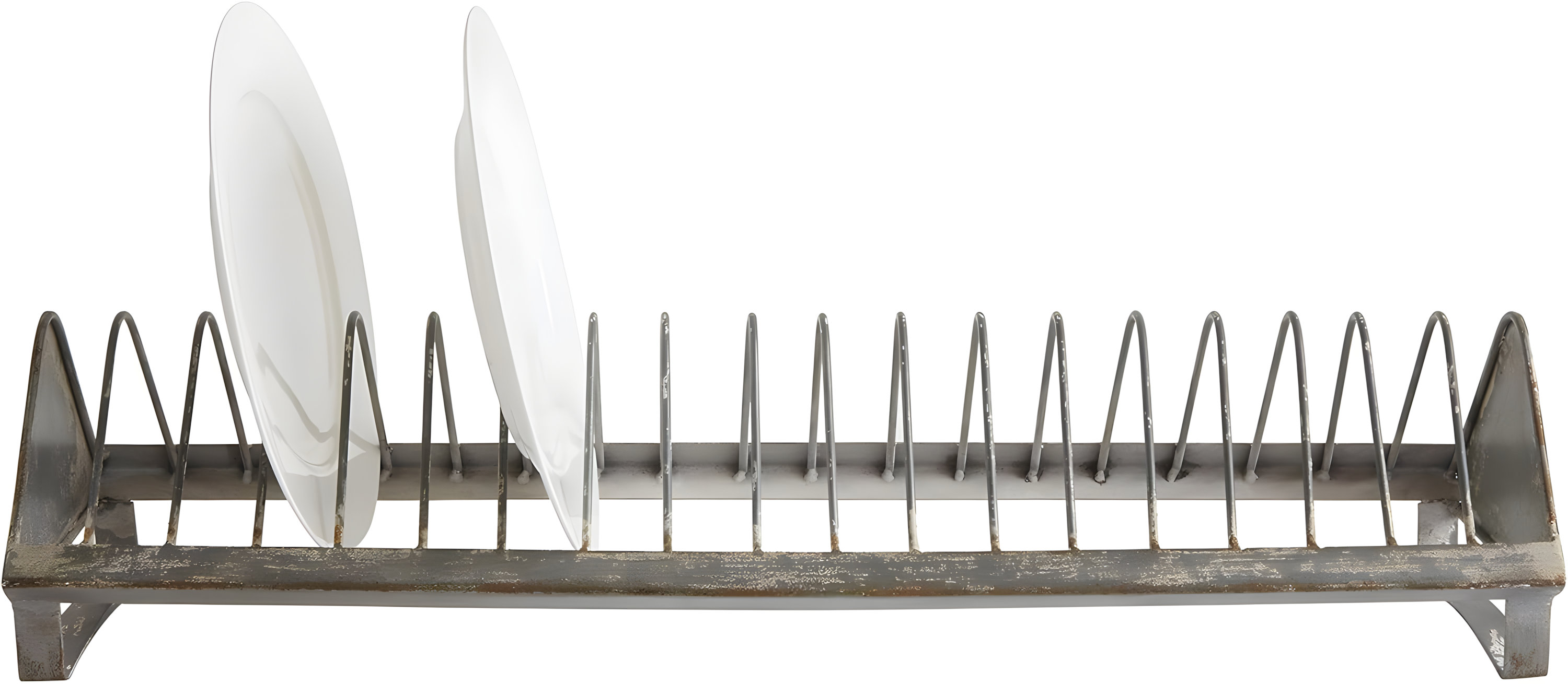 BY Family Rustic Farmhouse Metal Dish Rack With 18 Slots For Plates ...
