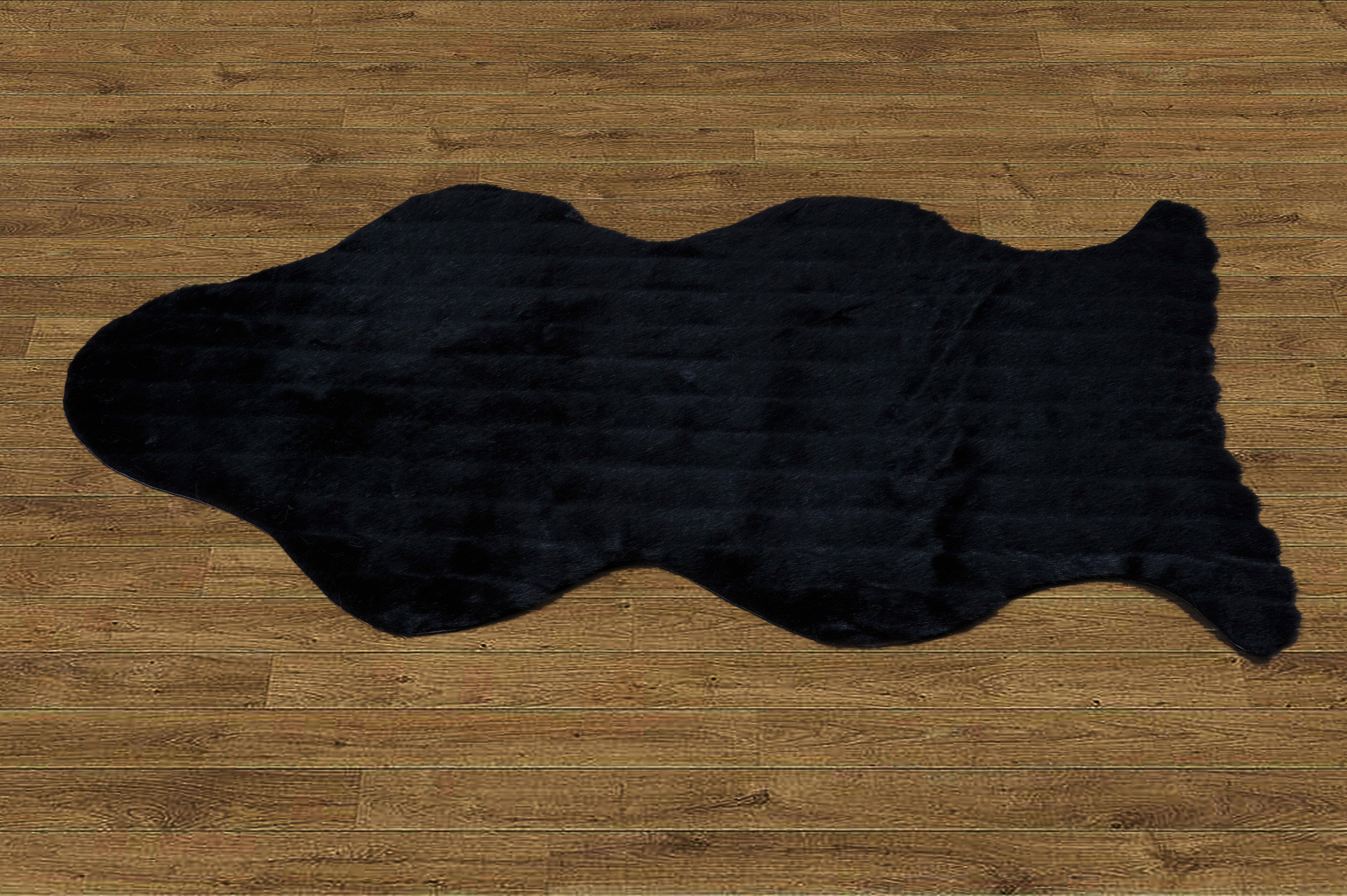 Home Soft Things Mink Solid Color Shag Faux Fur Black Area Rug | Wayfair