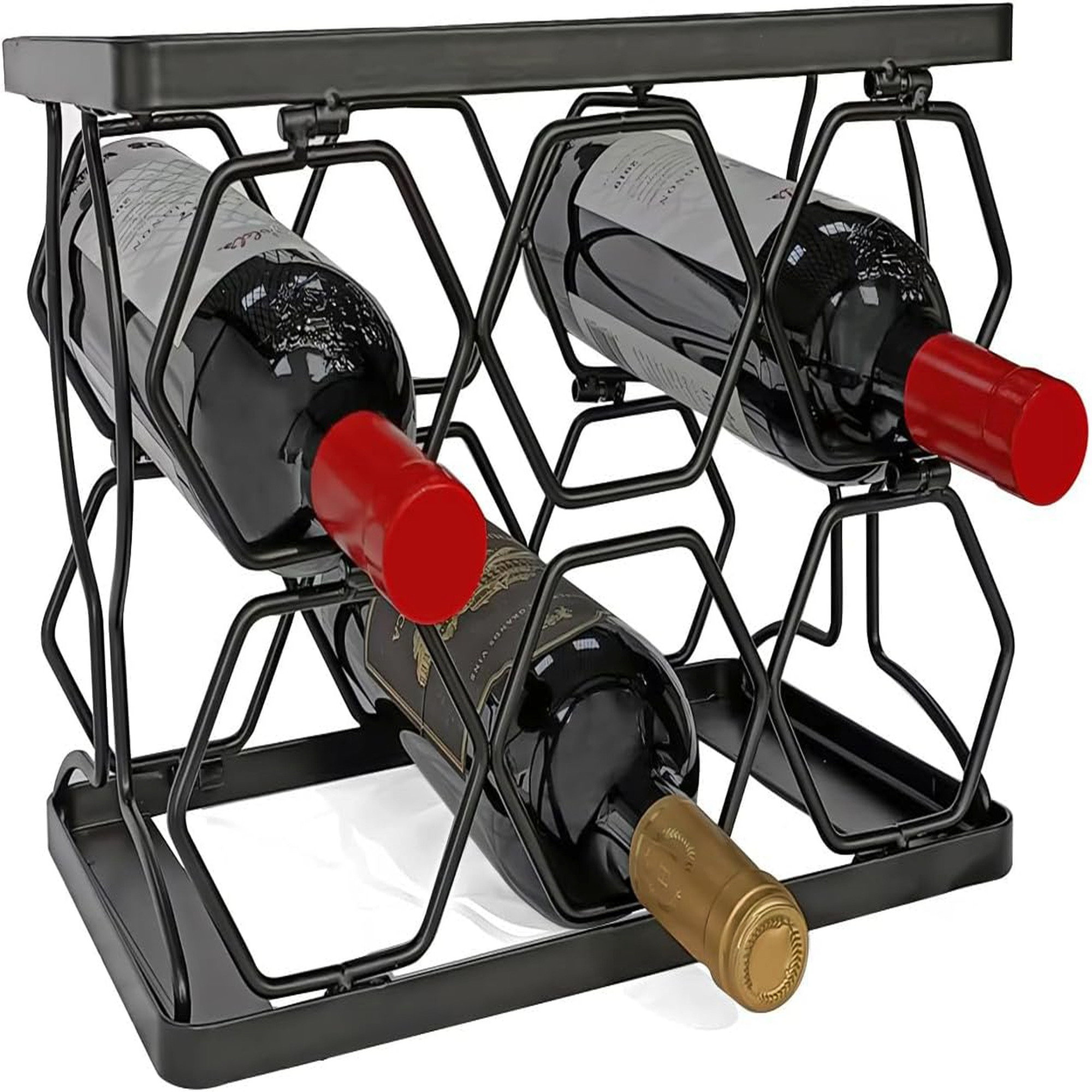 17 Stories Ceira Tabletop Wine Bottle Rack Black | Wayfair