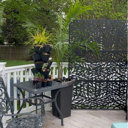 Dovelina 6ft. H x 4ft. W Metal Privacy Screen Fence Panel Leave Pattern ...