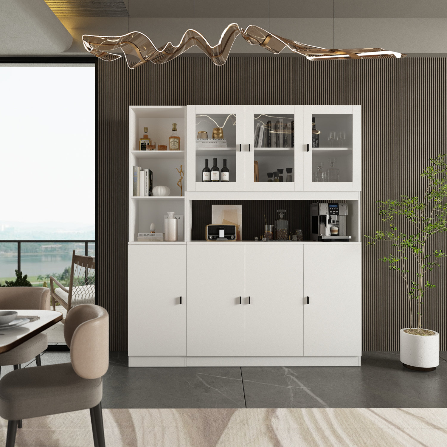 Latitude Run® Furniture Combination Cabinet Storage Cabinet Display ...