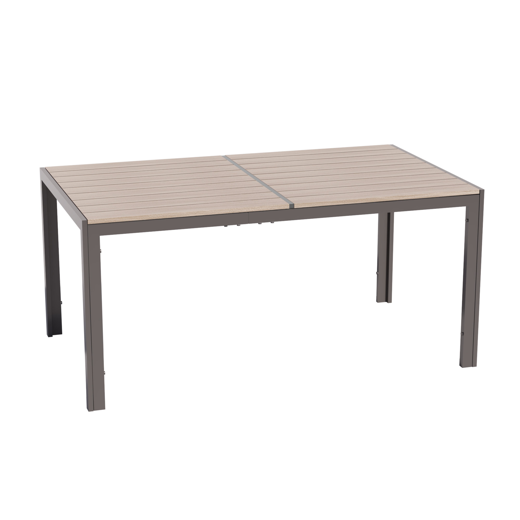 Ebern Designs Plastic/Resin Patio Dining Table backyard metal frame ...