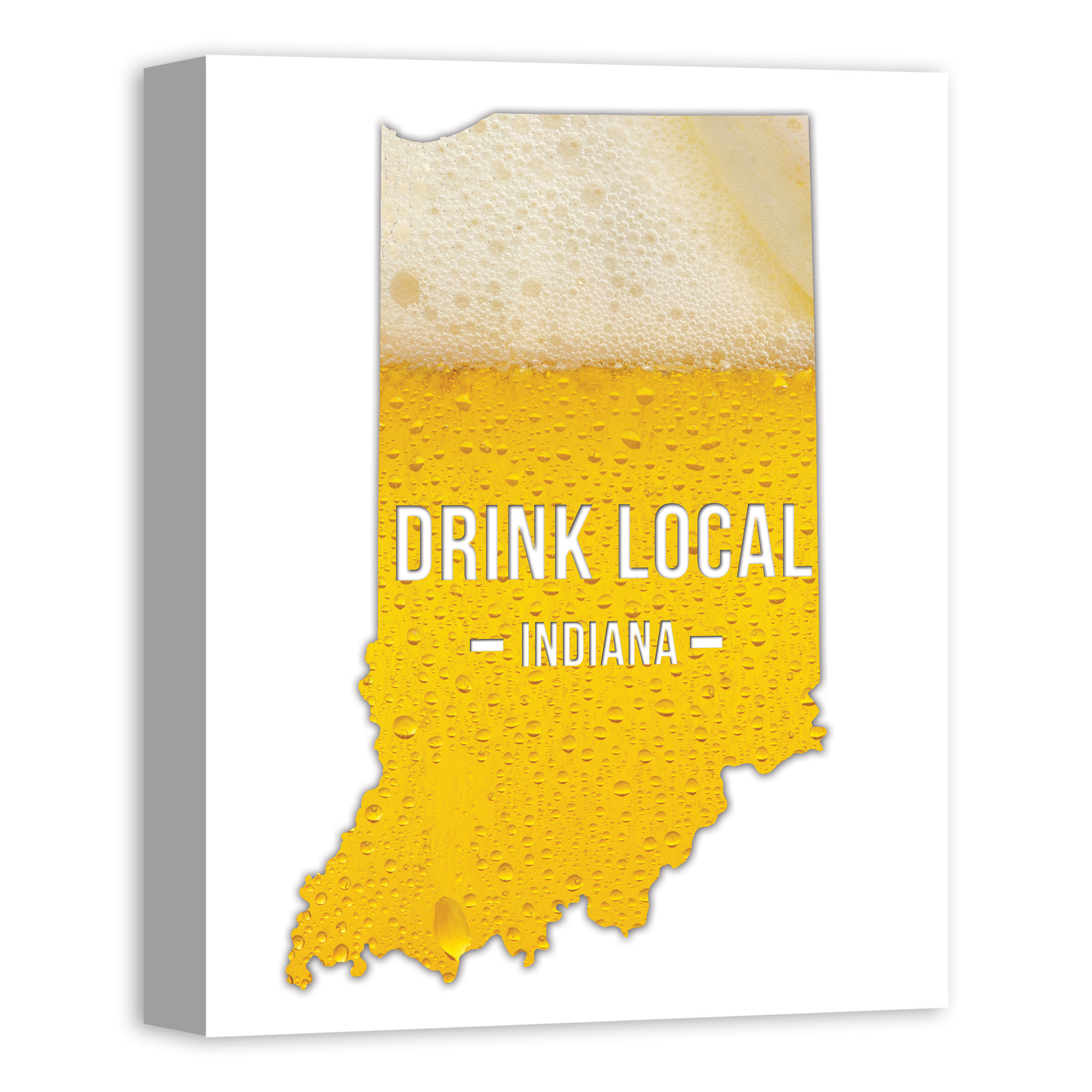 Wrought Studio™ 'Indiana Drink Local Beer' Graphic Art Print on Canvas ...