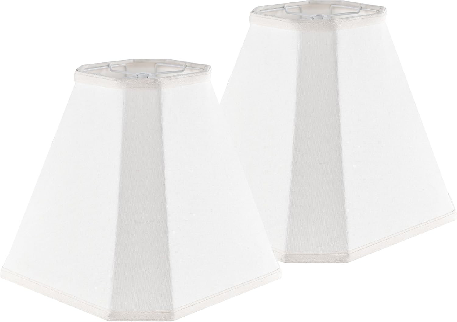 Ebern Designs Set of 2 White Fabric Lampshade Octagonal Royal Bell Lamp ...