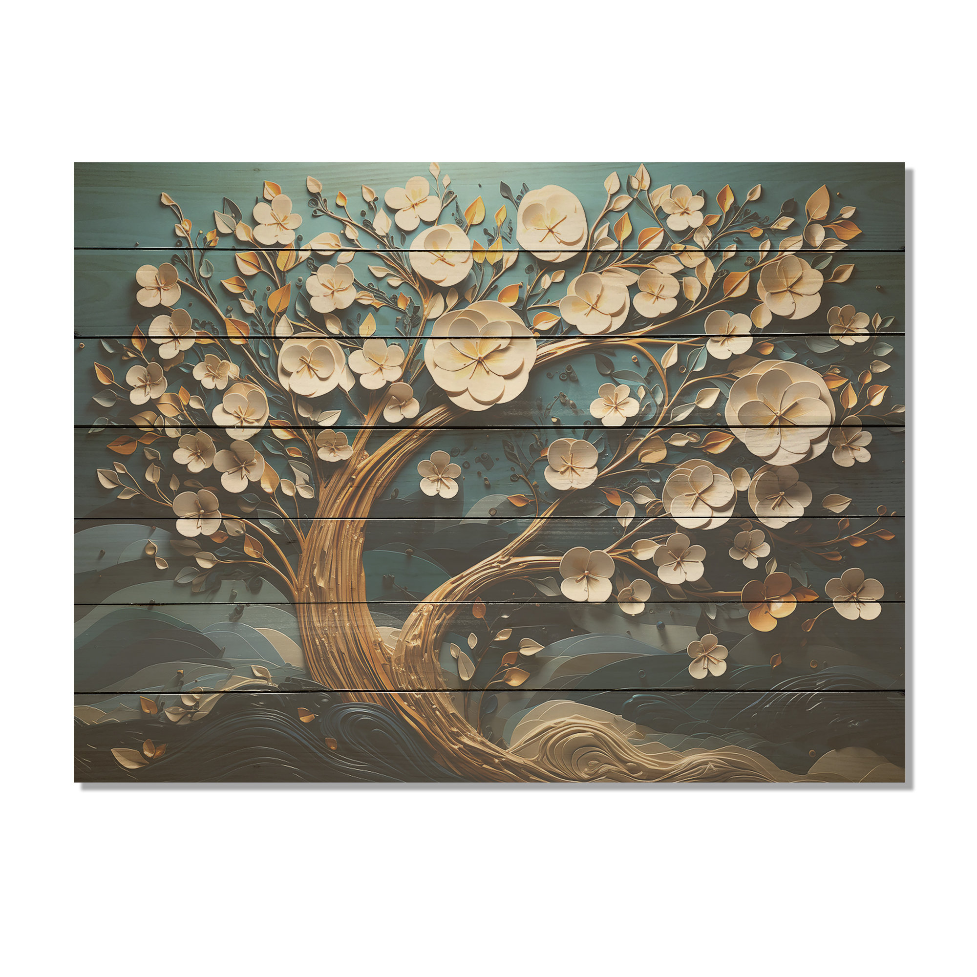 Lark Manor™ Blue And White Orchid Tree Golden Of Branches VI - Tree On ...