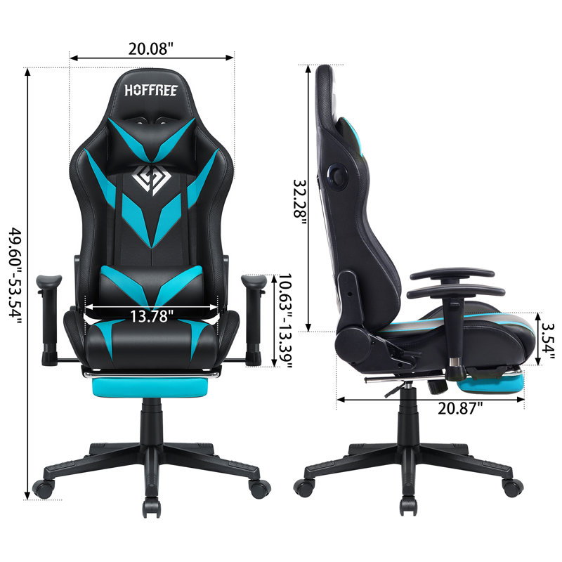 Hoffree Rocking Gaming Chair with Speakers Ergonomic Gamer Chair with ...