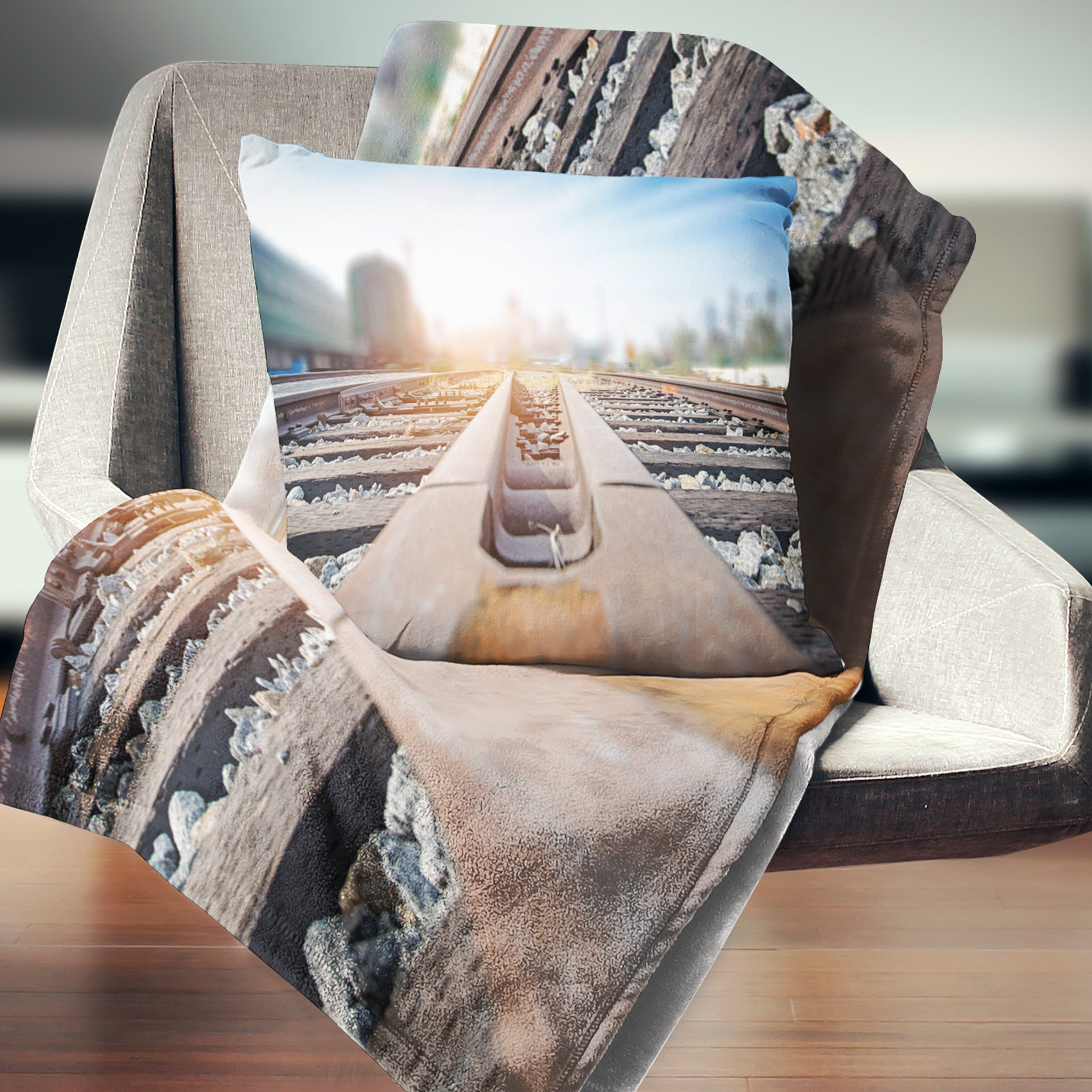 Design Art Cargo Train Platform with Container Landscape Photography ...