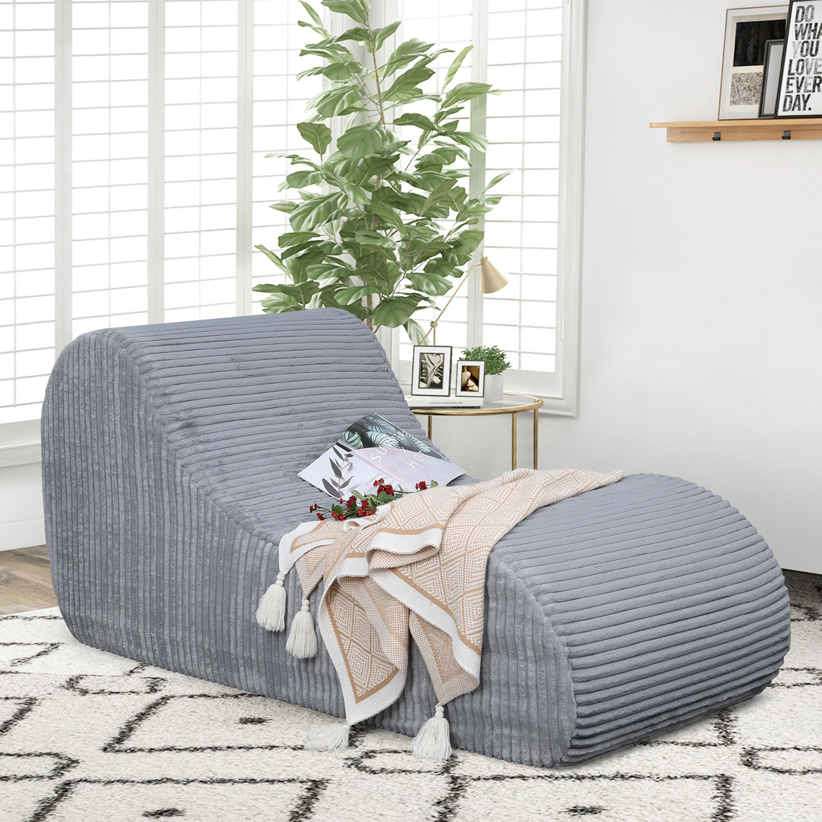 Wrought Studio™ Curved Yoga Chaise Lounge for Adults with Removable ...