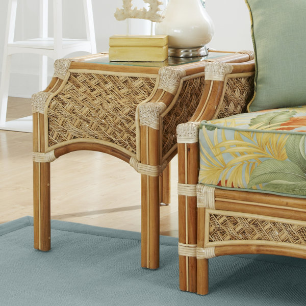 Bay Isle Home Schmitz Glass Top End Table & Reviews | Wayfair