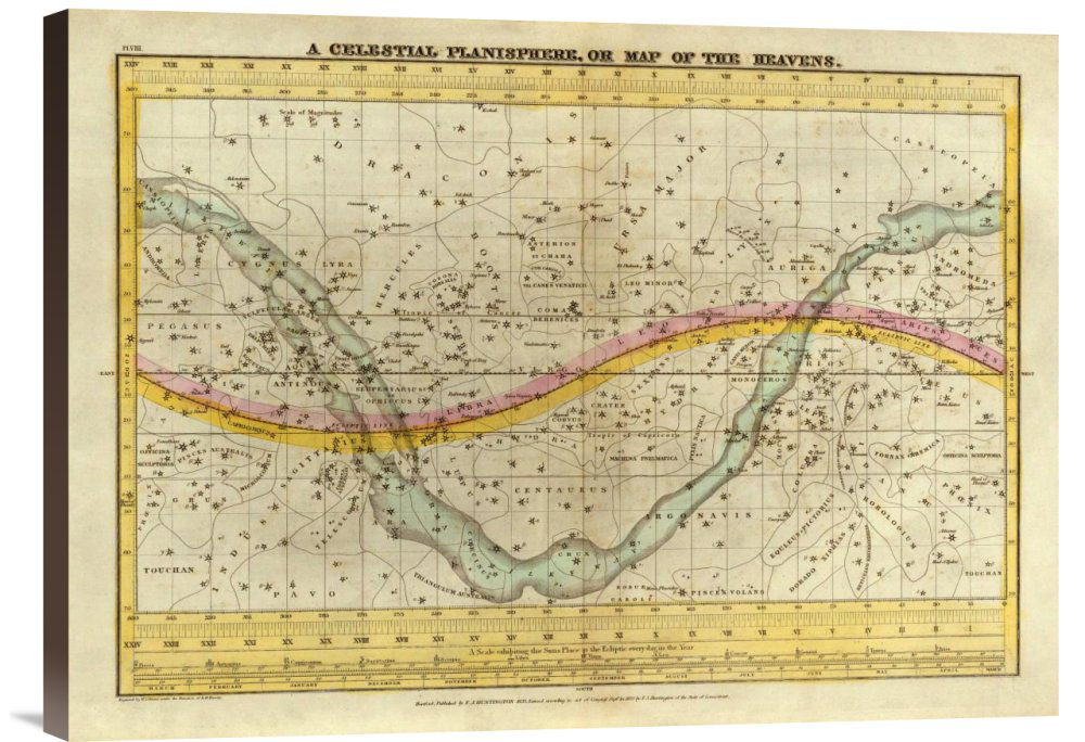 Global Gallery 'A Celestial Planisphere, or Map of the Heavens, 1835 ...