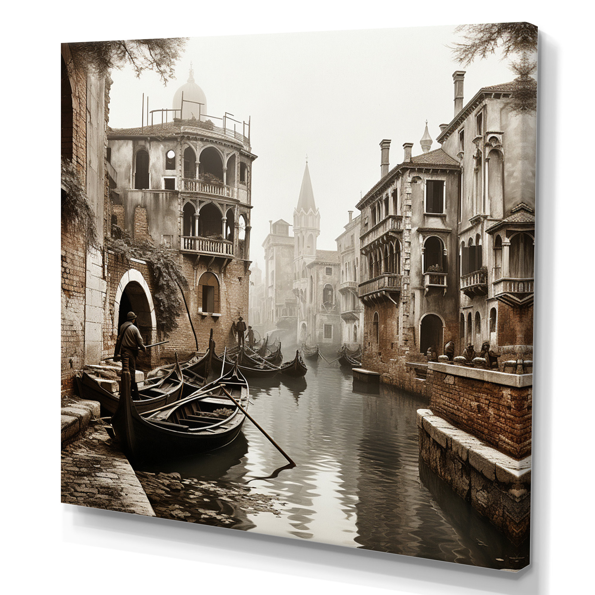 Winston Porter Beige Canal Ancient Watercourse Slate II On Canvas Print ...