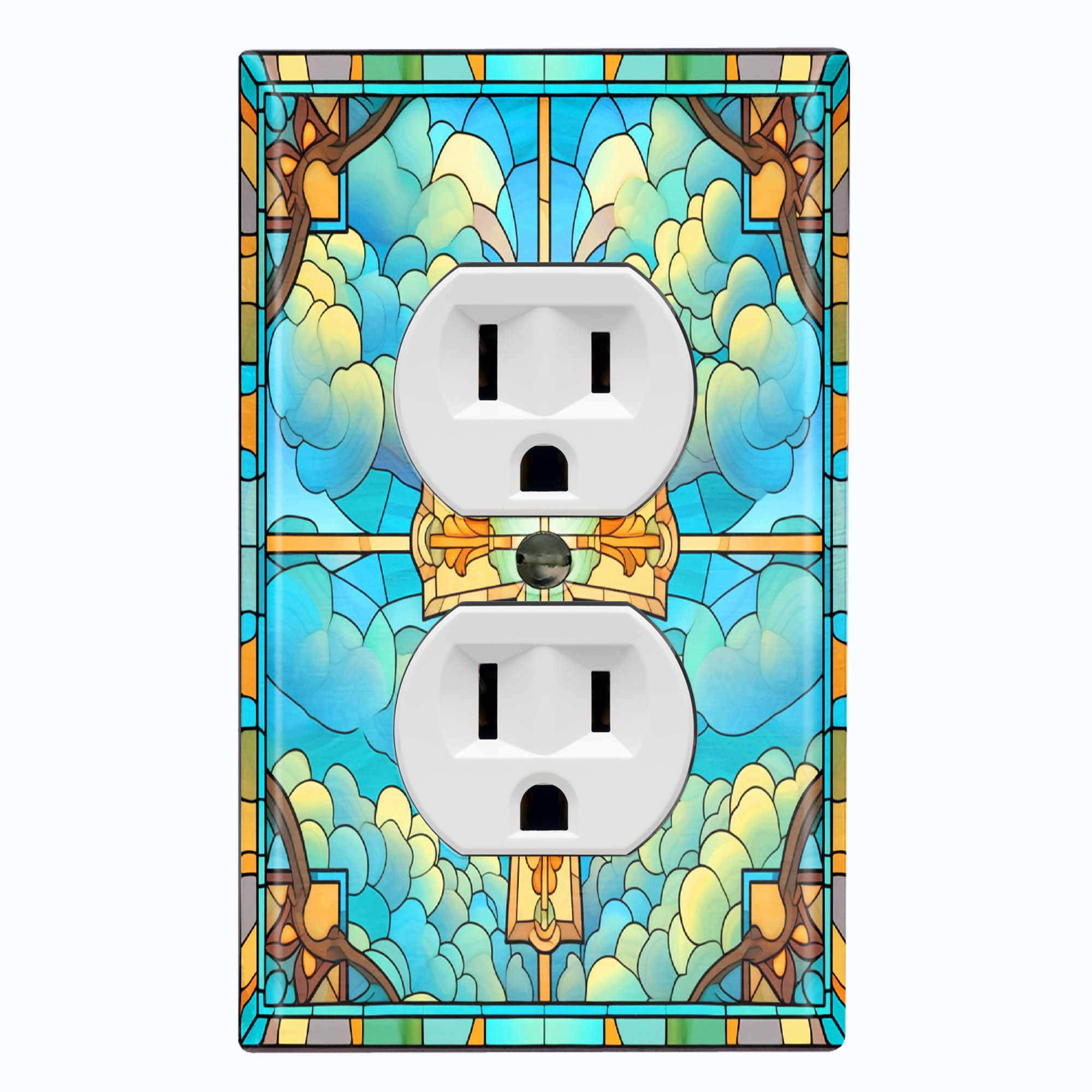WorldAcc Metal Light Switch Plate Outlet Cover (Religious Cross Blue ...