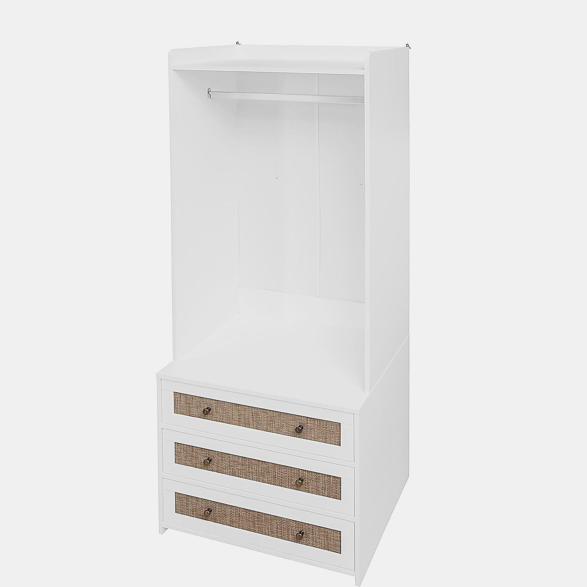 Highland Dunes Wardrobe with 3 Drawers High Wardrobe Armoire With ...