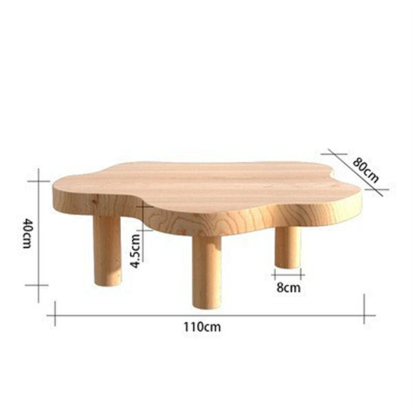 Ivy Bronx Leaton Cloud Shape Irregular Wood Coffee Table,Round Corner ...