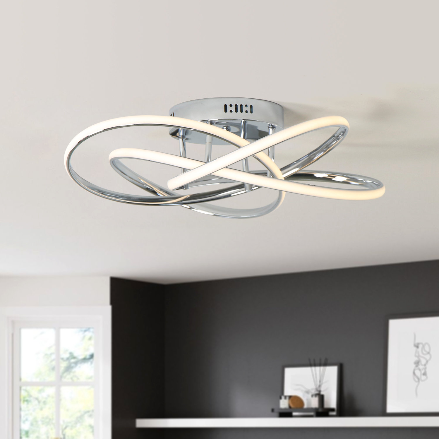 Ivy Bronx Kamorion 1-Light LED Flush Mount Ceiling Triac Dimmable ...