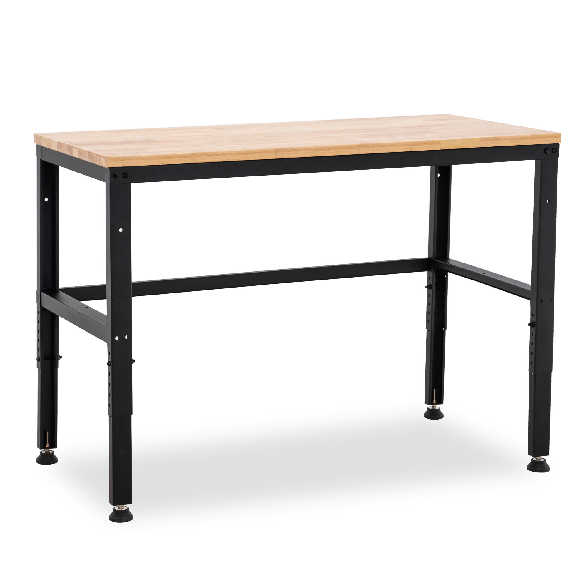 Latitude Run® Aidin 48" W Adjustable Height Butcher Block Top Workbench ...