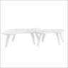 Wrought Studio™ Modern minimalist white table top. Cloud shape gives ...