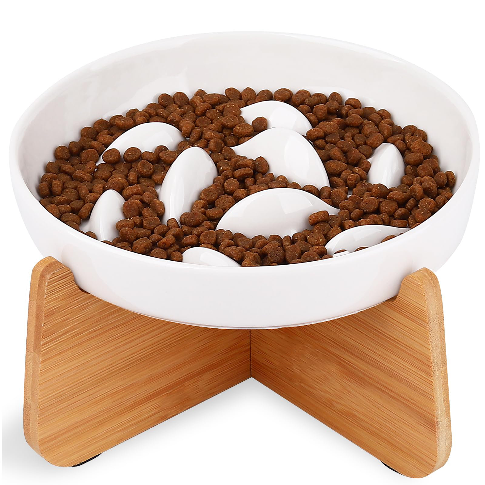 FEIYAN Elevated Slow Feeder Cat Bowl, Ceramic Slow Eating Bowl For Cat ...