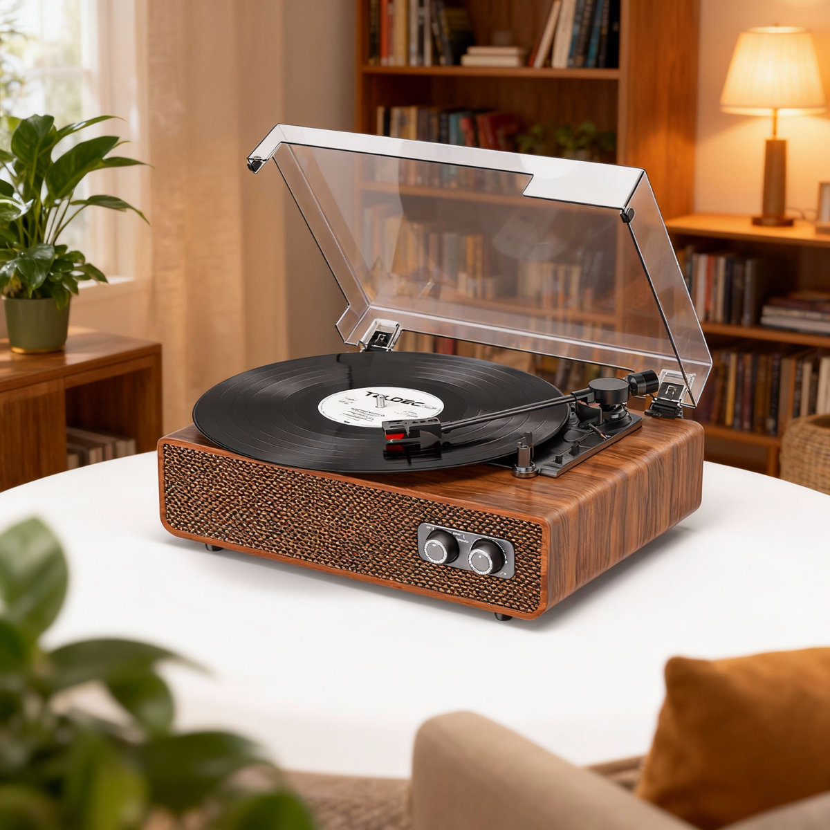 LUA DECOR Vinyl Record Player Bluetooth&Upgraded Speakers, Vintage 3 ...