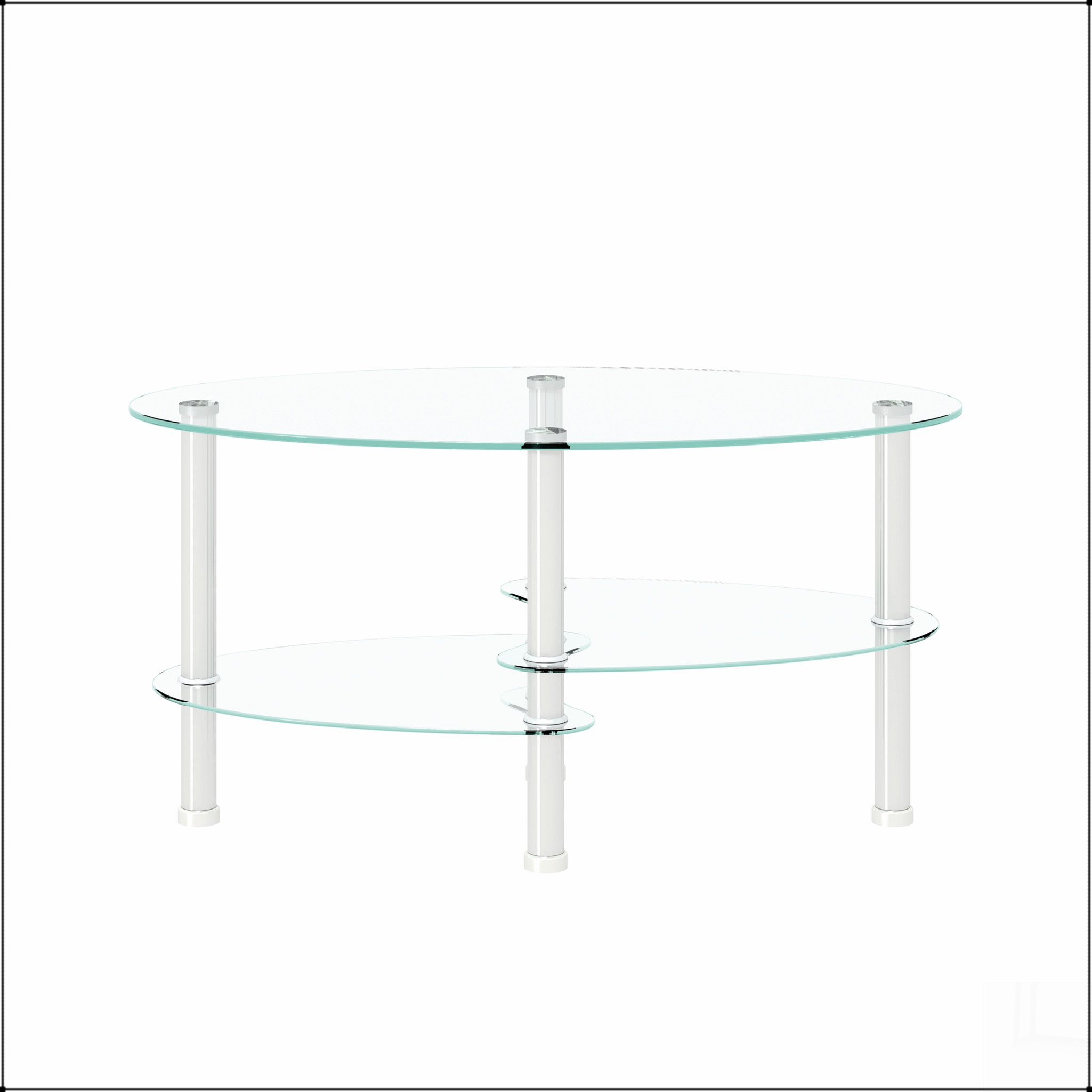 Wrought Studio Oval glass coffee table, modern table with stainless ...