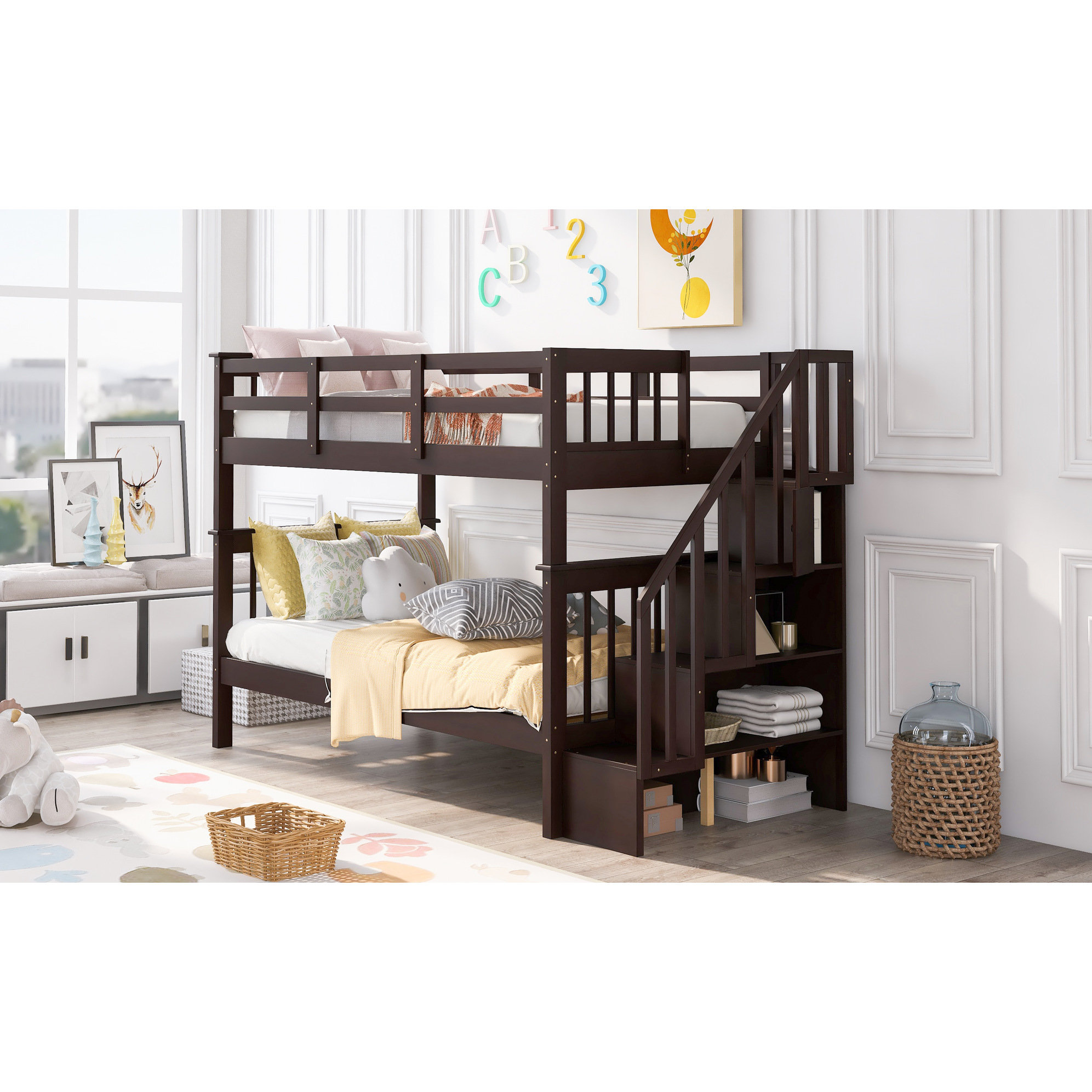 Latitude Run® Twintwin Bunk Bed With Useful Storage Compartments And ...