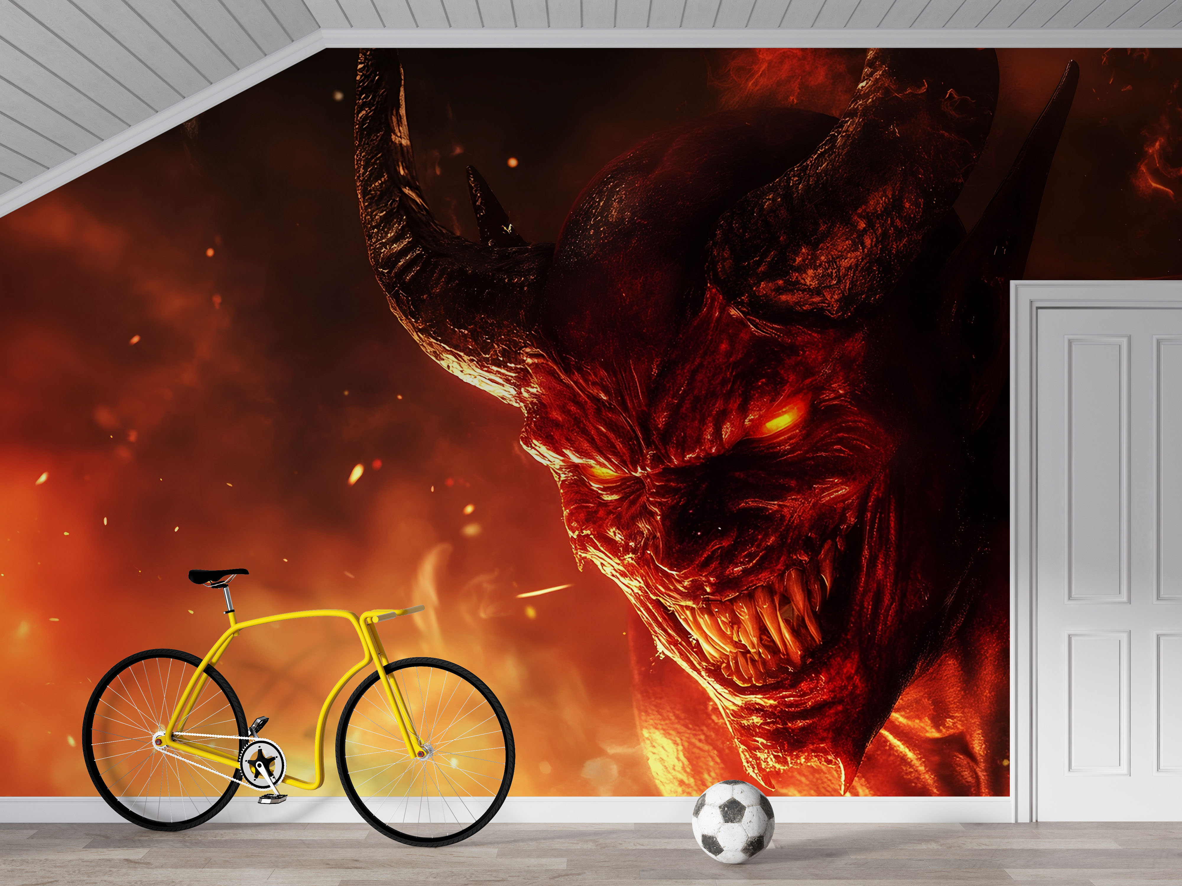 The Holiday Aisle® Monster Wallpaper - Demon Wall Mural – Fiery Hell ...